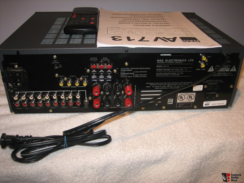 NAD AV 713 Surround Sound Receiver Photo 299596 Canuck Audio Mart NAD AV 713 Surround Sound Receiver Photo 299596 Canuck Audio Mart