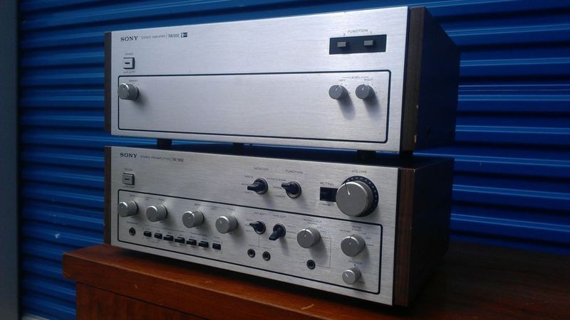 RARE vintage Sony TAN-5550 V-FET Power Amp+ matched TAE-5450 Pre-amp ...