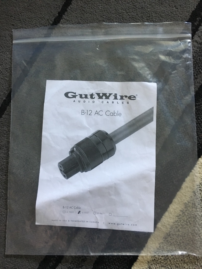 Gut Wire b-12 power cable For Sale - Canuck Audio Mart