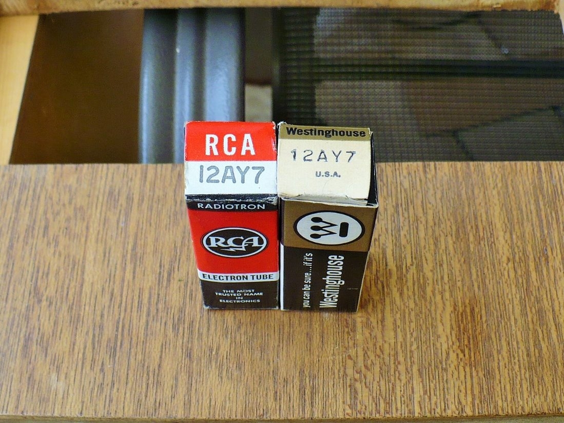 2 Vintage NOS NIB 12AY7 Pre Amp-Driver Tubes 1 RCA 1 Westinghouse For ...