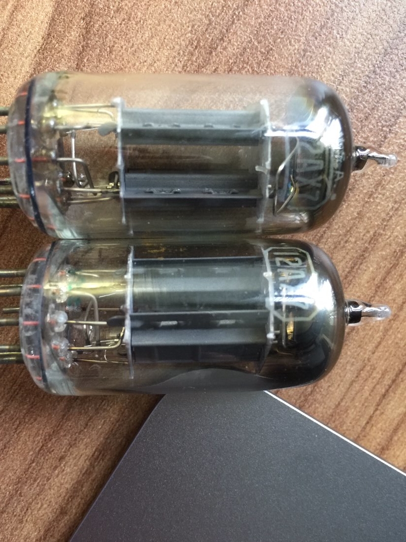Matched Pair - 12AX7's - RCA Long Grey Plates For Sale - Canuck Audio Mart