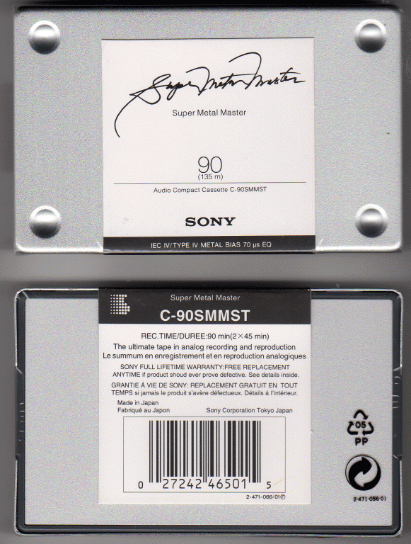 SONY SUPER METAL MASTER BLANK 90 min. CASSETTES - New and rare!!! For ...