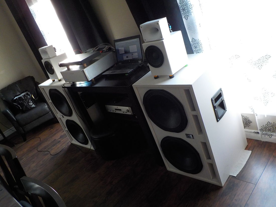Lowther EX4 on open baffle with a 21" EV woofer and a fostex ft17H ...