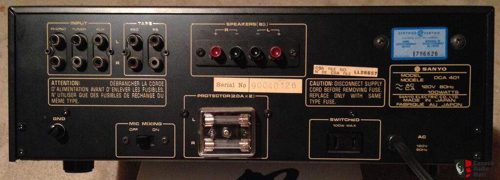 Vintage Sanyo Integrated Amp and Tuner (DCA 401, FMT 410K) Photo ...