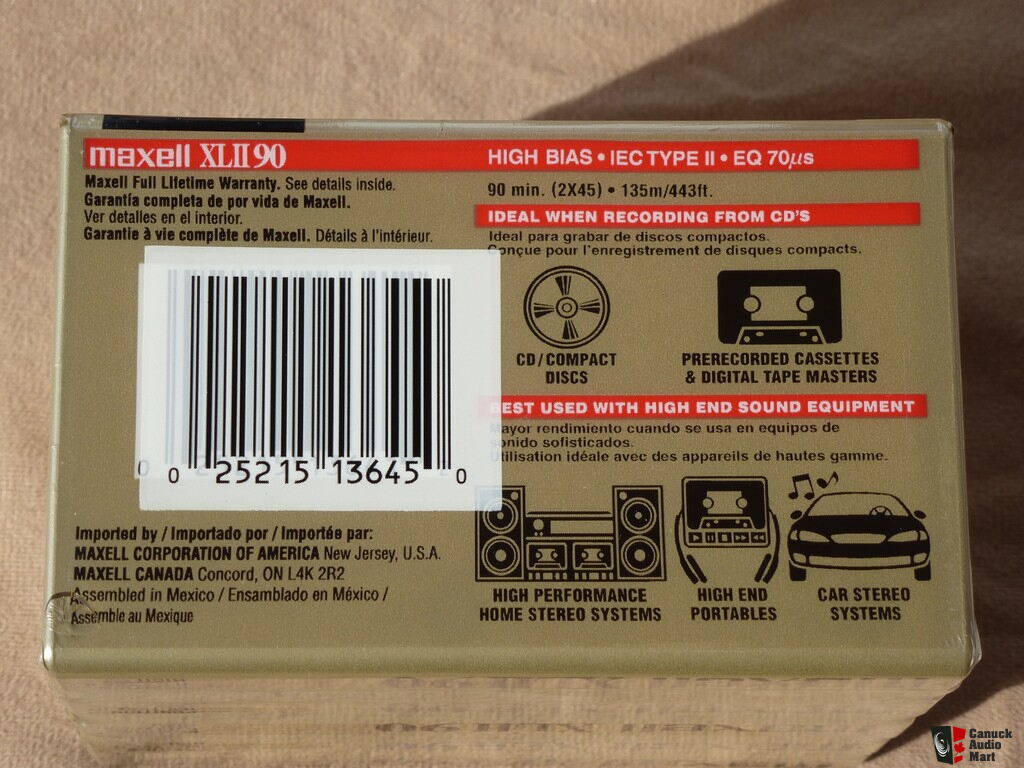 Maxell XLII 90 minute high bias (type II) cassette tapes - five Photo ...