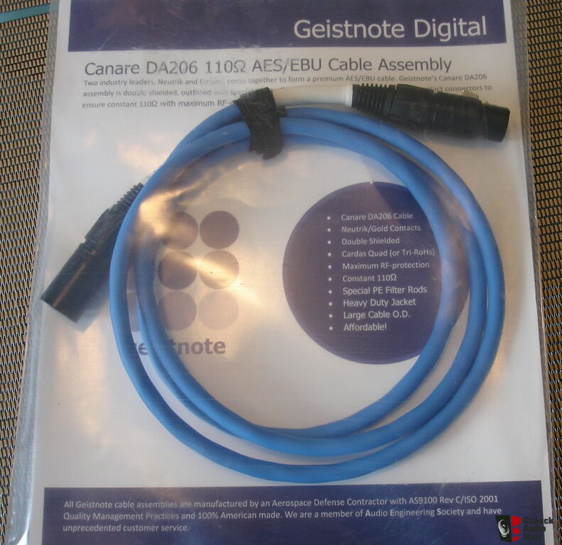 Canare DA206 True 110 ohm AES/EBU Digital XLR Cable, 5 Ft Length Photo ...