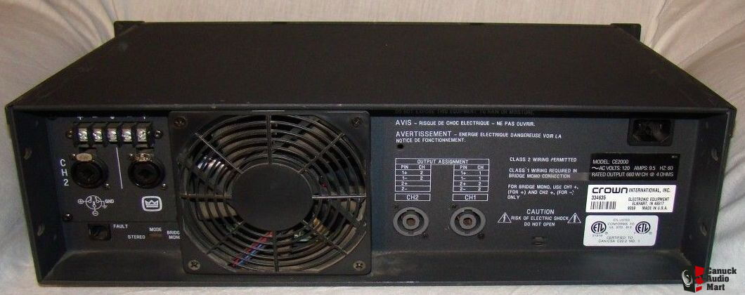 Crown CE-2000 Power Amp. Reduced Photo #1101120 - US Audio Mart