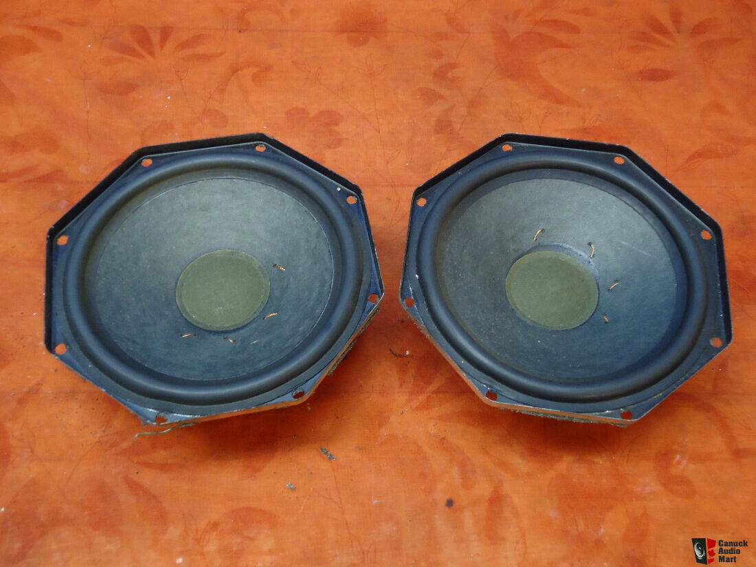 Pair of Philips AD7066/MFB 8" Woofers-Rubber Surrounds-Octagonal Frame ...