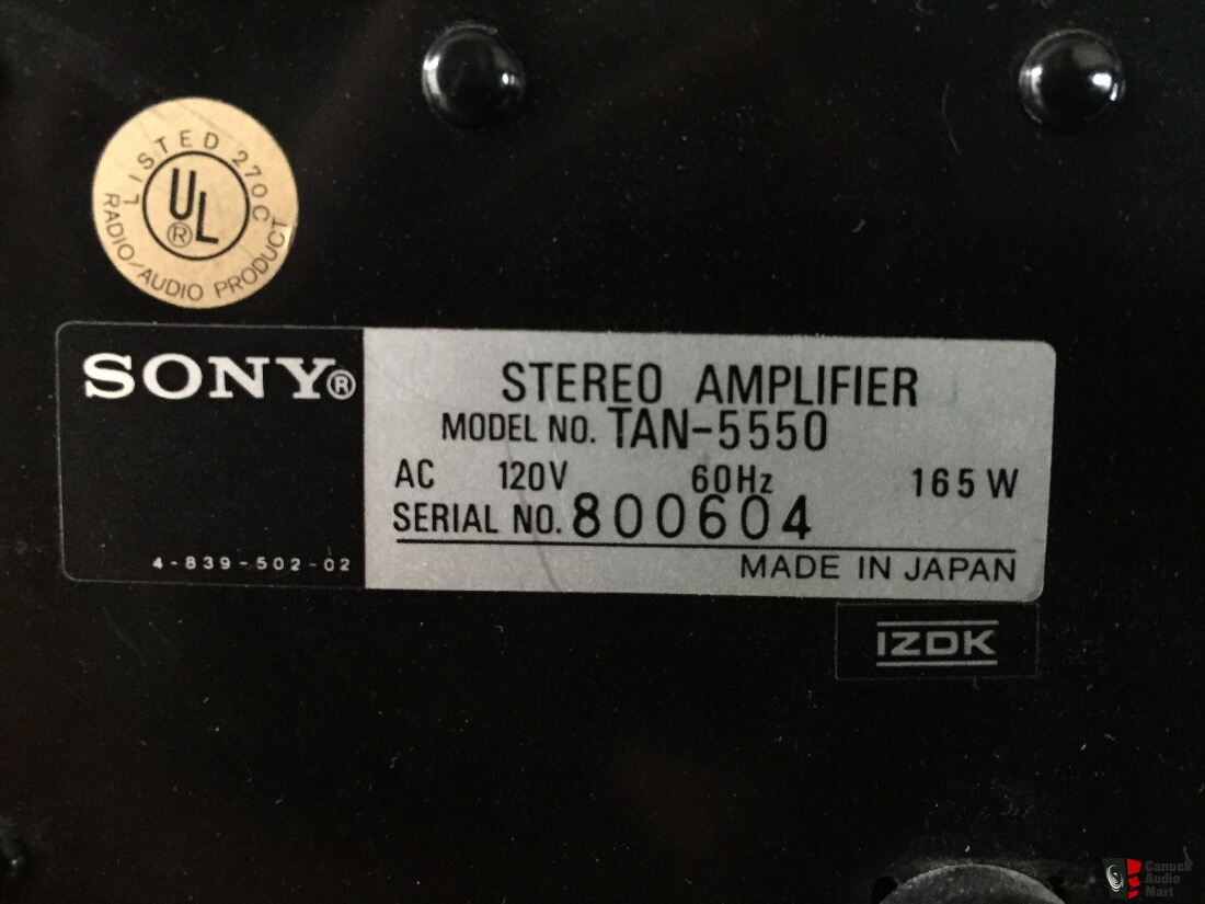 Sony V-FET Amplifier & Matching Pre- amp Photo #1162463 - Canuck Audio Mart