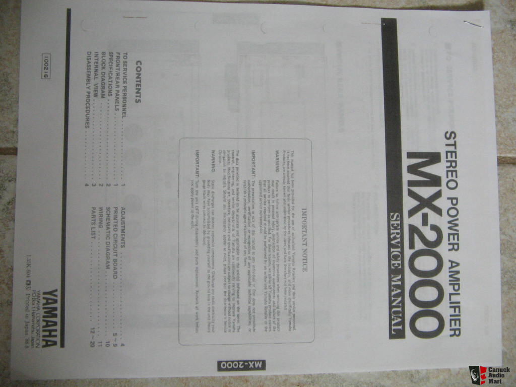 Yamaha Natural Sound MX-2000 Stereo Power Amp - Pure Class A MOSFET ...