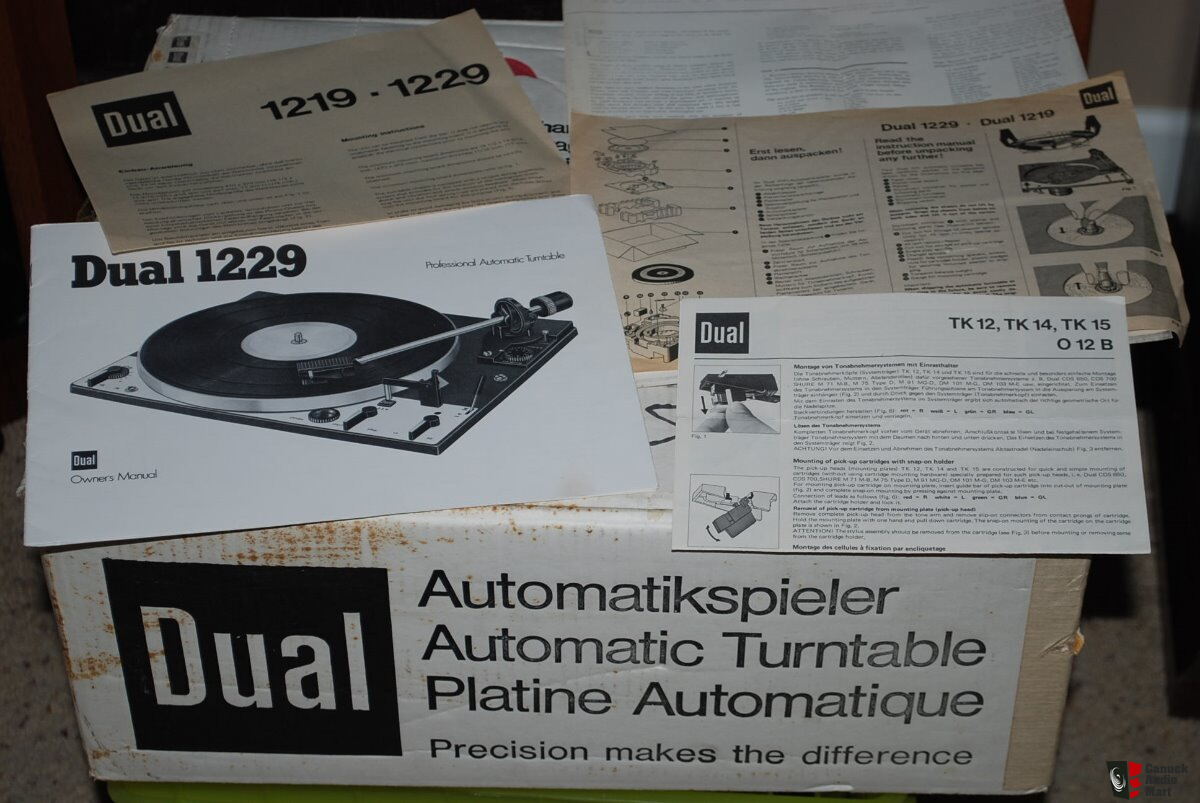 Dual 1229 Turntable with original box, manual and papers Photo #1179851 ...