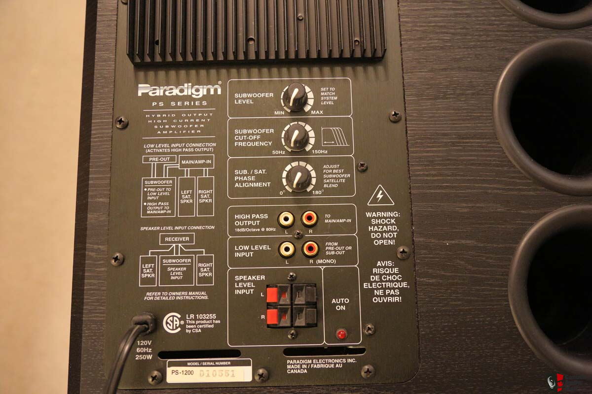 Paradigm PS 1200 Subwoofer 12 130Watts RMS Photo 1189849 Canuck Paradigm PS 1200 Subwoofer 12 130Watts RMS Photo 1189849 Canuck