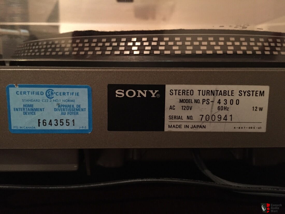 REDUCED! Sony PS-4300 Turntable - Exceptional Condition Photo #1284792 ...