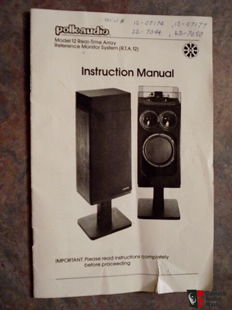 Polk RTA 12 speakers with factory stands - $100 price drop!!! Photo ...