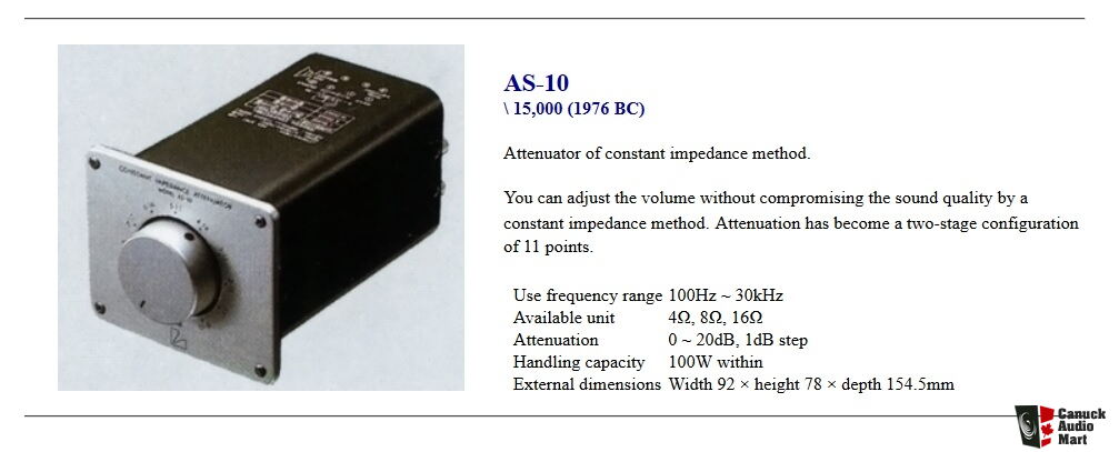 LUX Luxman Transformer speaker attenuator AS-10 Photo #1321398 - UK ...