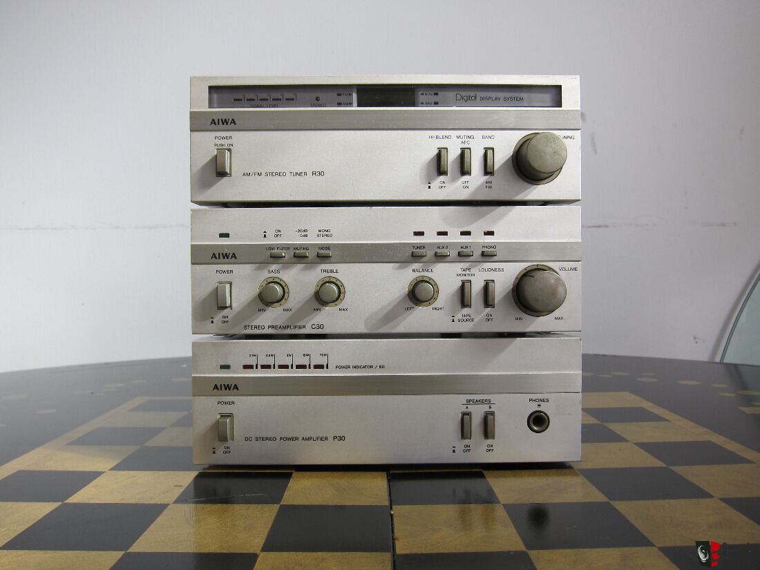 Classic Aiwa R30, C30 and P30 Tuner, Pre-amplifier and Power Amplifier ...