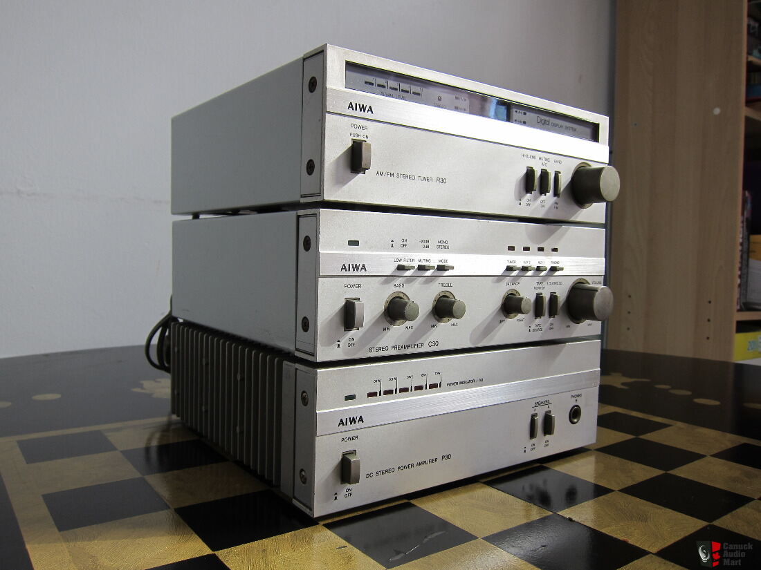 Classic Aiwa R30, C30 and P30 Tuner, Pre-amplifier and Power Amplifier ...