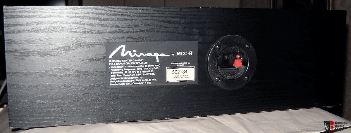 Mirage MCC-R Center Channel Canada Made Works Great Photo #1391720 ...