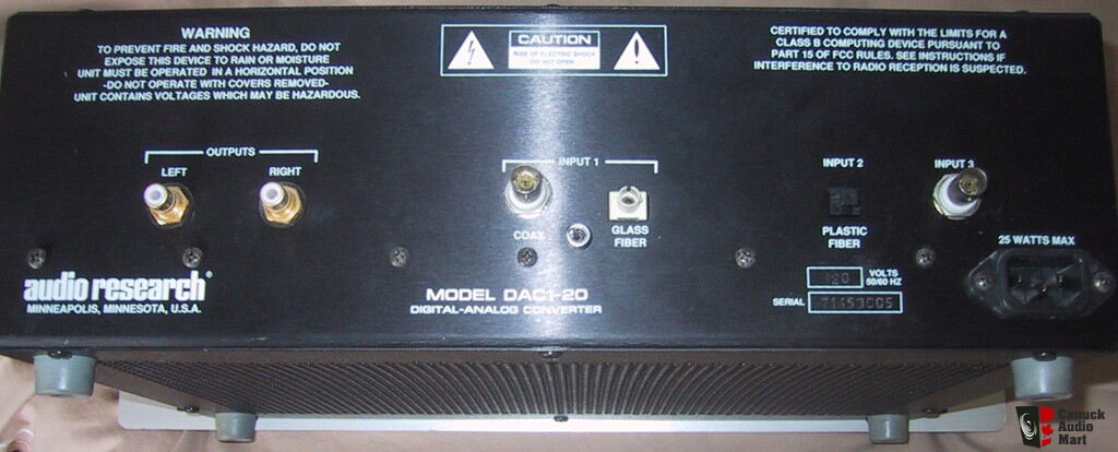 Audio Research (ARC) DAC 1-20 Photo #142485 - Canuck Audio Mart