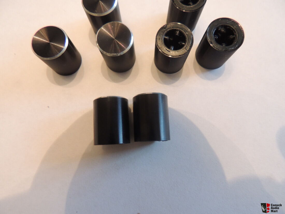 Vintage Black Anodized Aluminum Pushbutton Switch Caps- .449" dia x ...