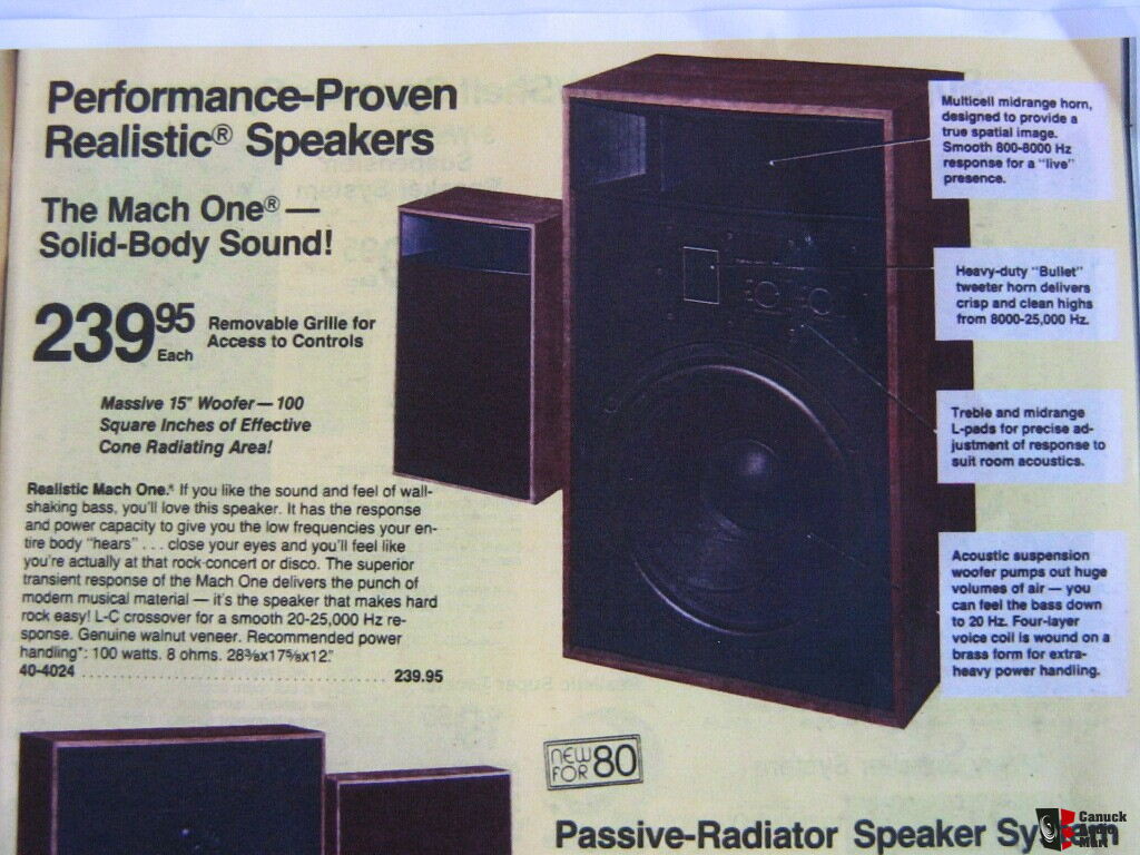 Realistic Mach One's (40-4024)-SOLD TO GUY Photo #146343 - US Audio Mart