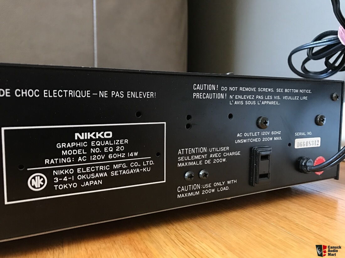 Nikko EQ 20 Stereo 10 Band Graphic Equalizer 2 rack space 1984 model ...