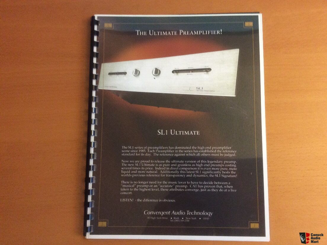 Convergent Audio Technology ("CAT") SL1 Ultimate Preamplifier with ...
