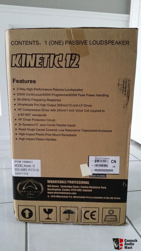 Brand New Sealed Wharfedale Kinetic 12" Professional Passive Speaker ...