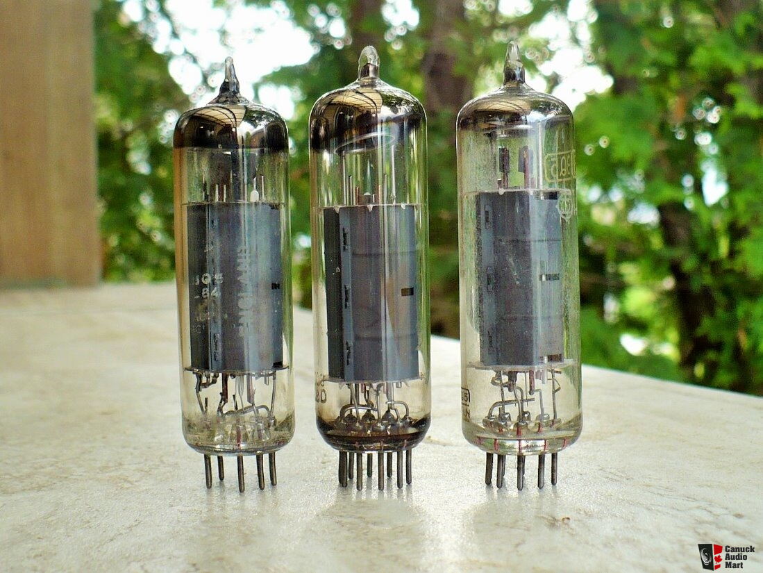 3 Vintage 6BQ5 Output Tubes 1 Brimar England 2 Japan All test strong ...