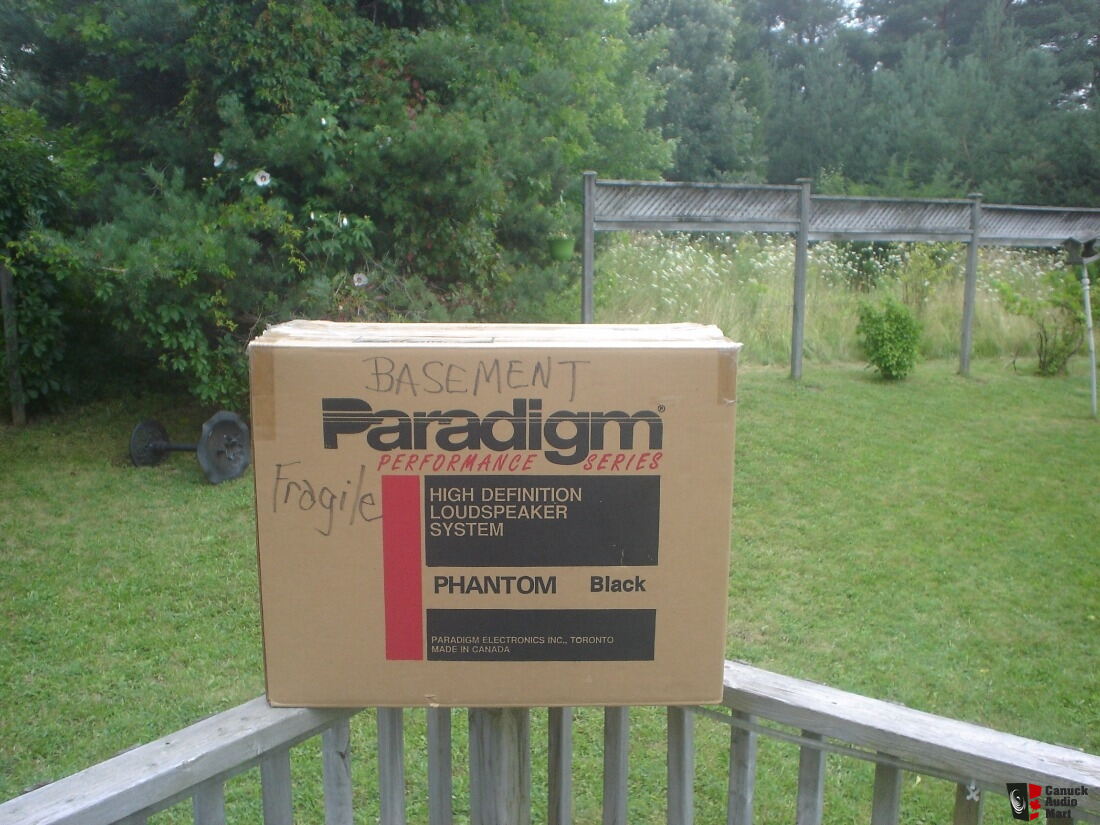 Pair, Paradigm Phantom v1 (v.1; version 1) Speakers + Stands + Box ...