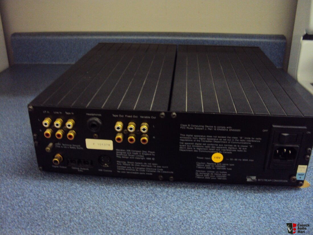 Meridian 208 CD Transport Preamplifier top model box manual remote ...