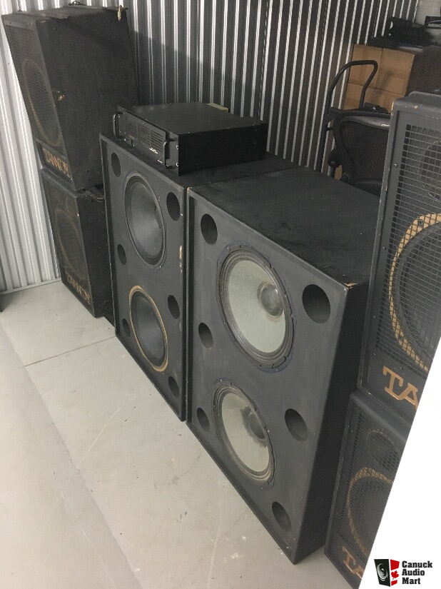Tannoy pro-audio sound system - x4 P100's + x2 double 15" bass bins ...