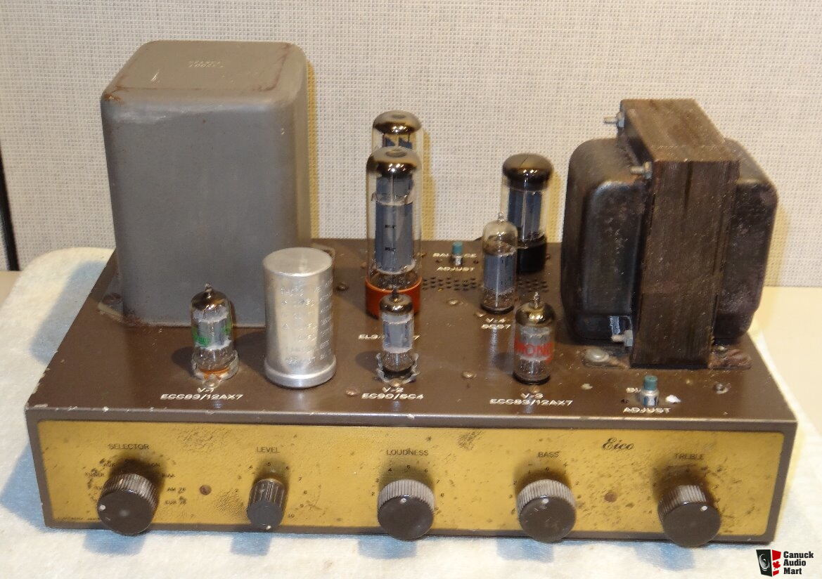 Eico HF52 tube amplifier 50W per side EL34 push pull PAIR Photo ...