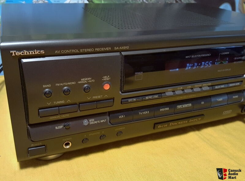 Technics SA-AX910 5.1 Surround Sound AV Control Receiver 6 Channel 500 ...