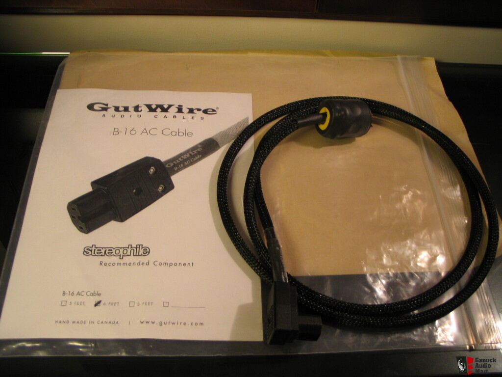 GUTWIRE B-16 AC Cable - 6 Foot Power Cord Photo #179556 - Canuck Audio Mart