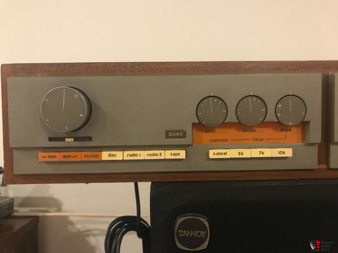 QUAD 33 Preamp and FM 3 TUNER in QUAD Solid Wood enclosure - rare ...