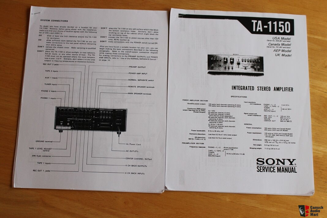 SONY TA 1150 Integrated Amplifier Photo #1808671 - US Audio Mart