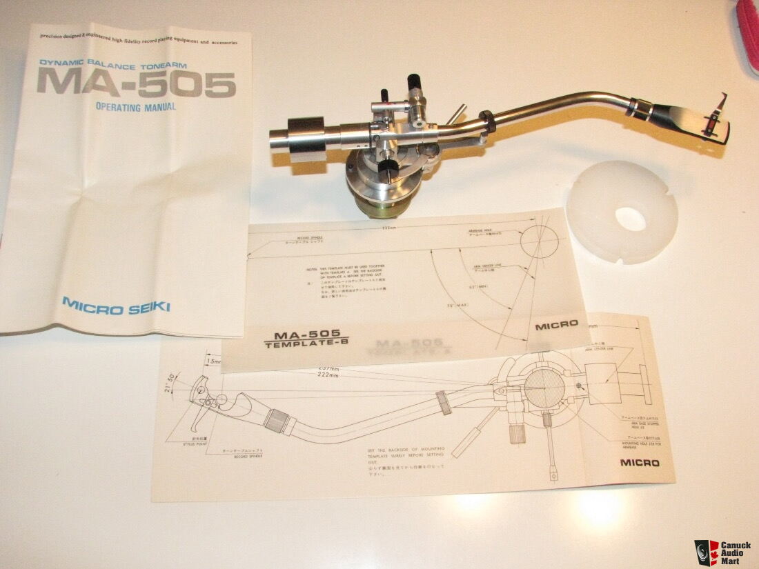 Micro Seiki MA-505s Tonearm *COMPLETE* including box, wrench, templates ...