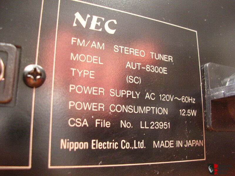 Rare NEC AUT-8300E, Authentic Series High End FM/AM 5-Gang Tuner Photo ...