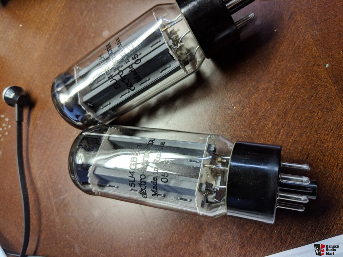 One pair Electroharmonix 5U4GB EH rectifier tubes, tested good, used ...