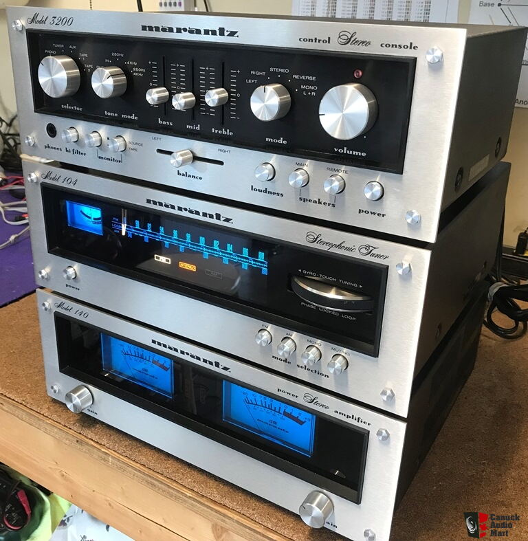 Marantz Model 140 Amplifier,Model 3200 Pre Amp and Model 104 Tuner ...