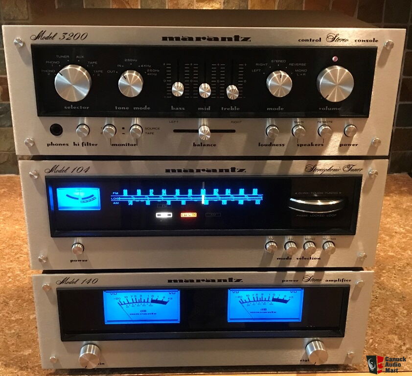Marantz Model 140 Amplifier,Model 3200 Pre Amp and Model 104 Tuner ...