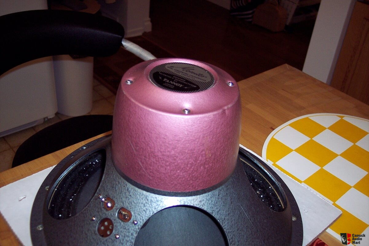 Tannoy 12" Red Monitors Orange dust cover with original crossovers PAIR ...
