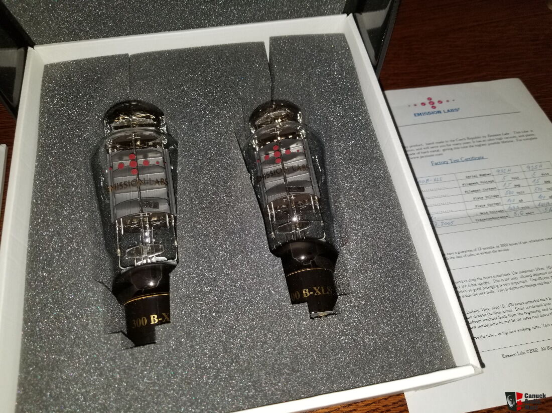 EMISSION LABS PAIR 300B XLS new, factory matched, NOS tubes! For Sale ...
