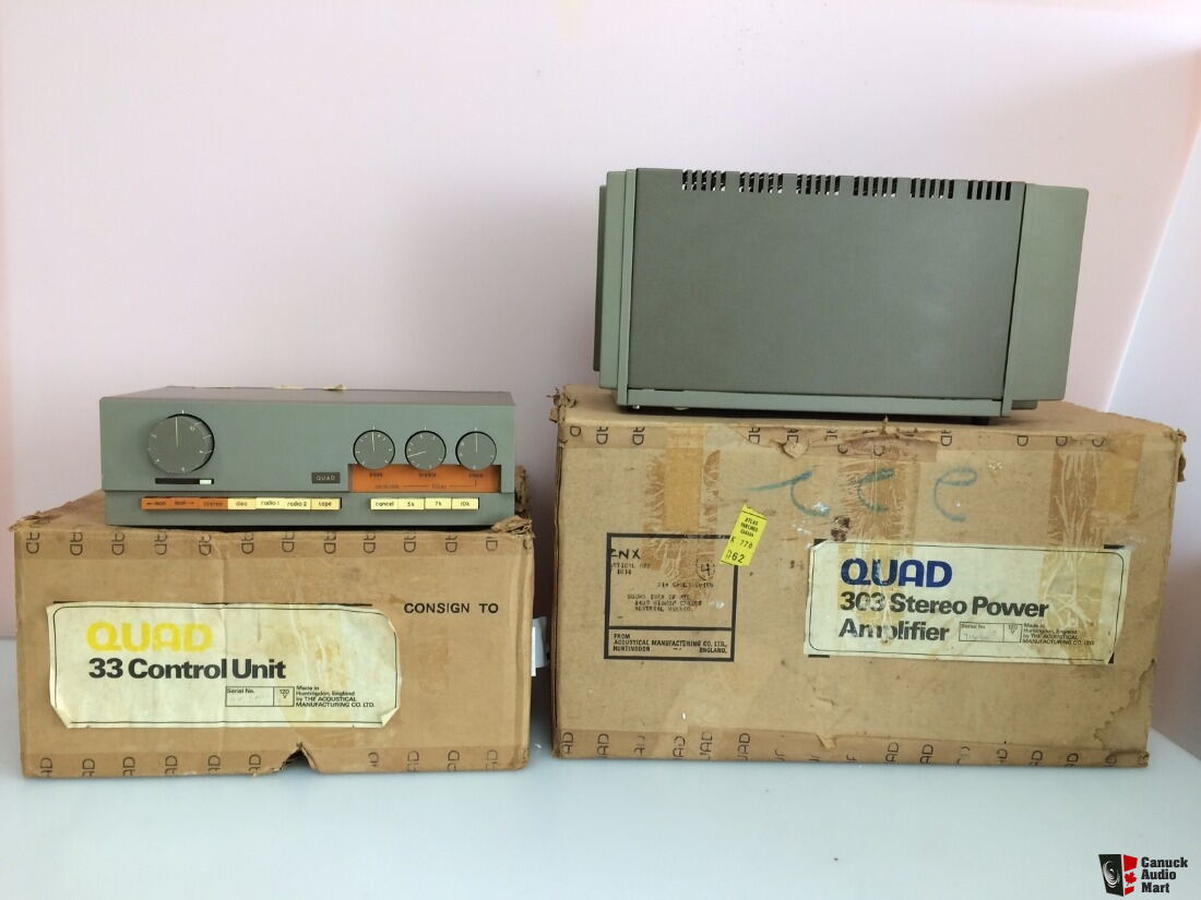 Quad 33 Pre Amp & Quad 303 Power Amp. Original Box - Fully Restored ...