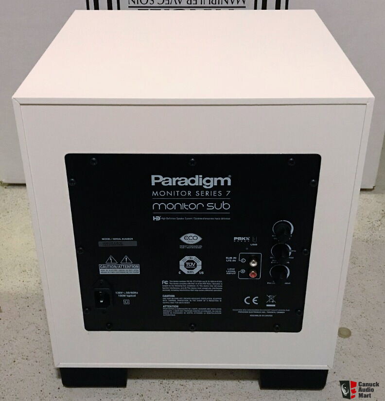 Excellent Paradigm Monitor sub 12 subwoofer in custom white Photo ...