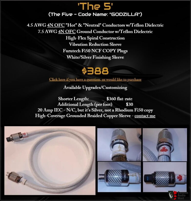 NRG Custom Cables - 'The 5' (all new 4.5 AWG! - *see feedback*) Photo ...