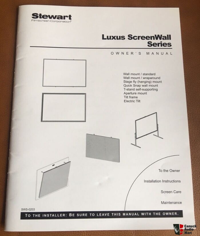 Stewart Filmscreen 96" fixed projection screen THX ISF JKP Photo ...