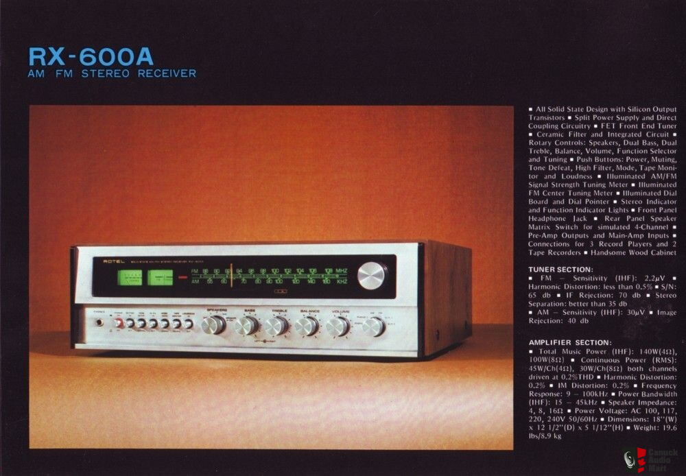 Rotel RX-600A stereo receiver Photo #2030947 - UK Audio Mart