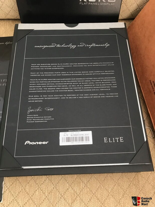 Pioneer PRO-101FD Elite Signature Series 50'' Plasma Monitor Photo ...